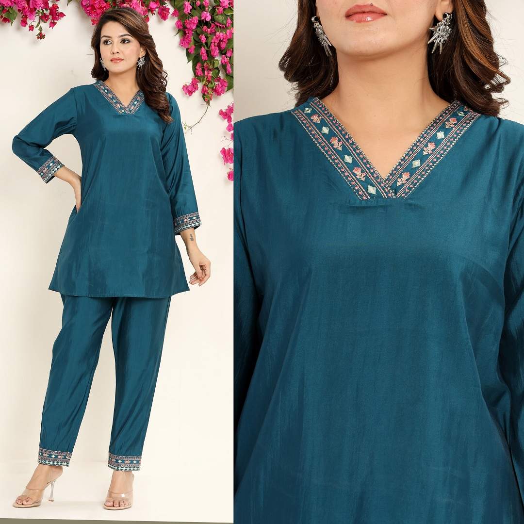 Aarasta - Modal Silk Embroidery Coord Sets Manufacturer